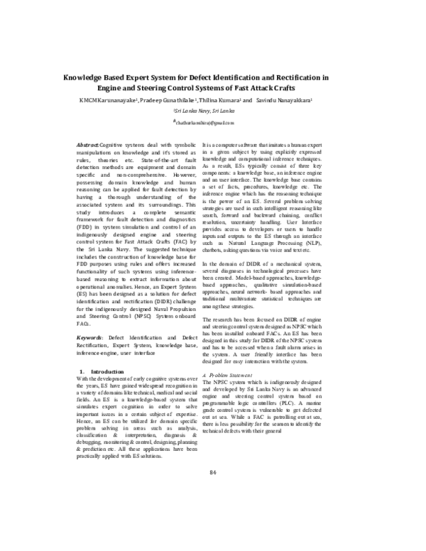 (PDF) Knowledge Based Expert System for Defect Identification and ...
