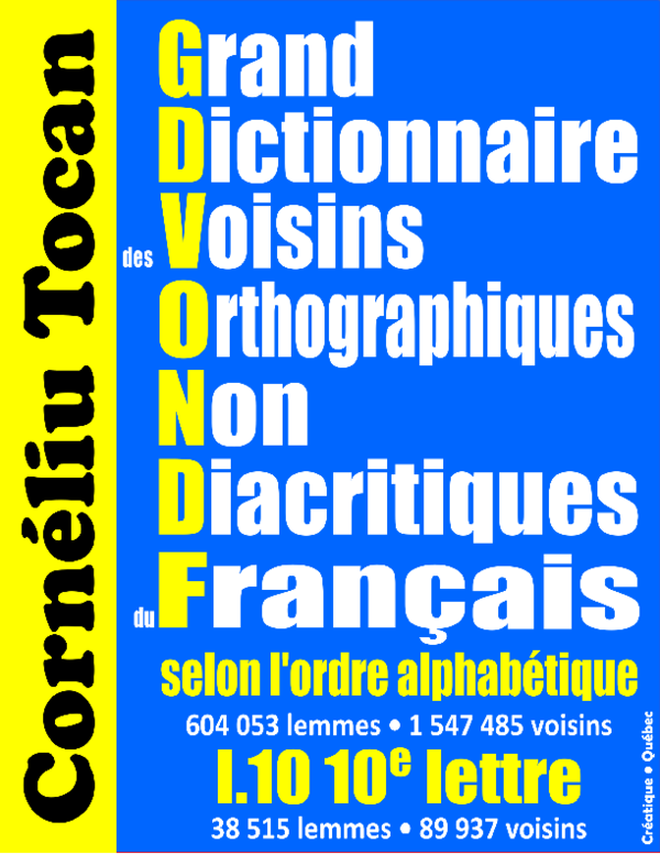 (PDF) Grand Dictionnaire des Voisins Orthographiques Non Diacritiques ...