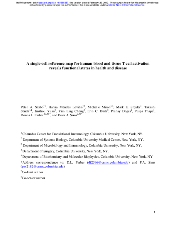 (PDF) A single-cell reference map for human blood and tissue T cell ...