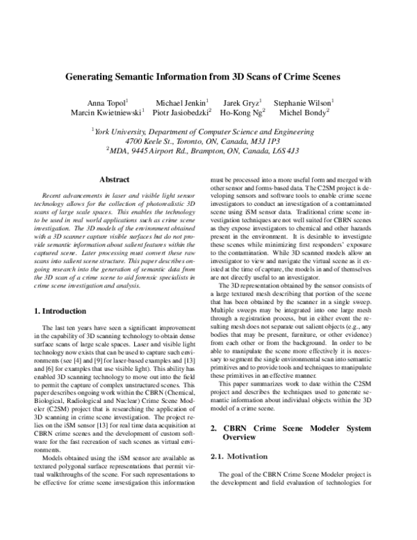 (PDF) 3D Scan Semantic Analysis for Crime Scenes