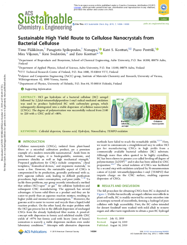 (PDF) Cellulose Nanocrystals from Bacterial Cellulose