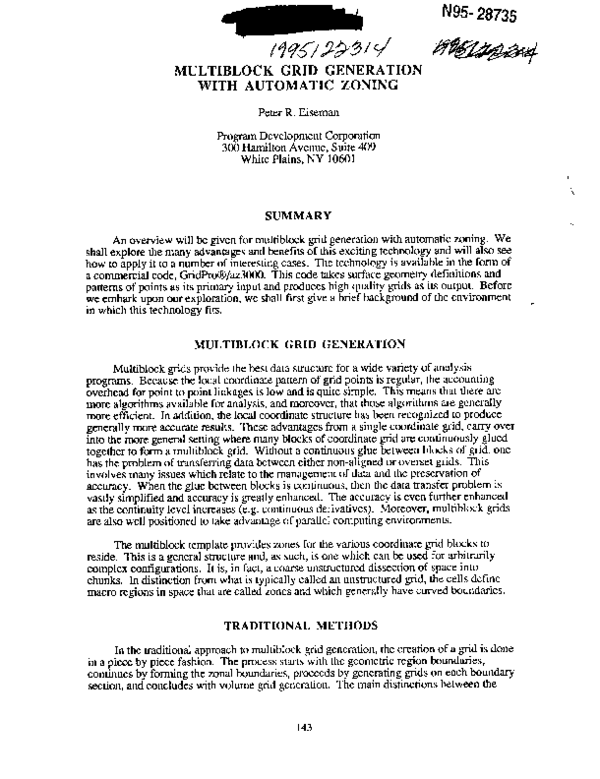 (PDF) Multiblock grid generation with automatic zoning | Peter Eiseman - Academia.edu