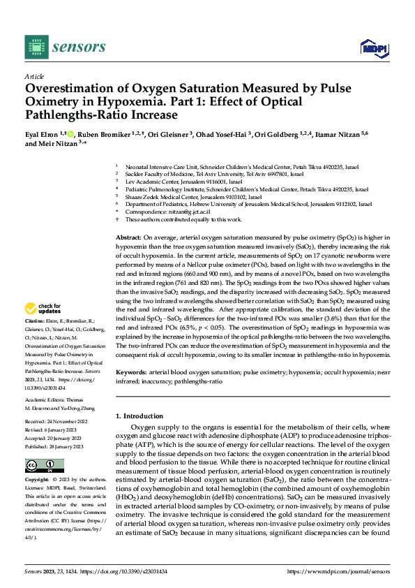 (PDF) Overestimation of Oxygen Saturation Measured by Pulse Oximetry in ...