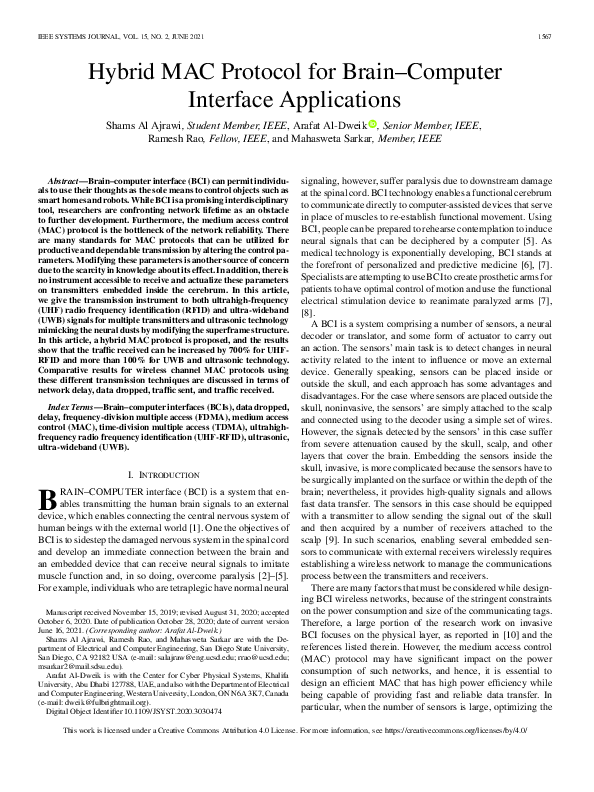 (PDF) Hybrid MAC Protocol for Brain–Computer Interface Applications