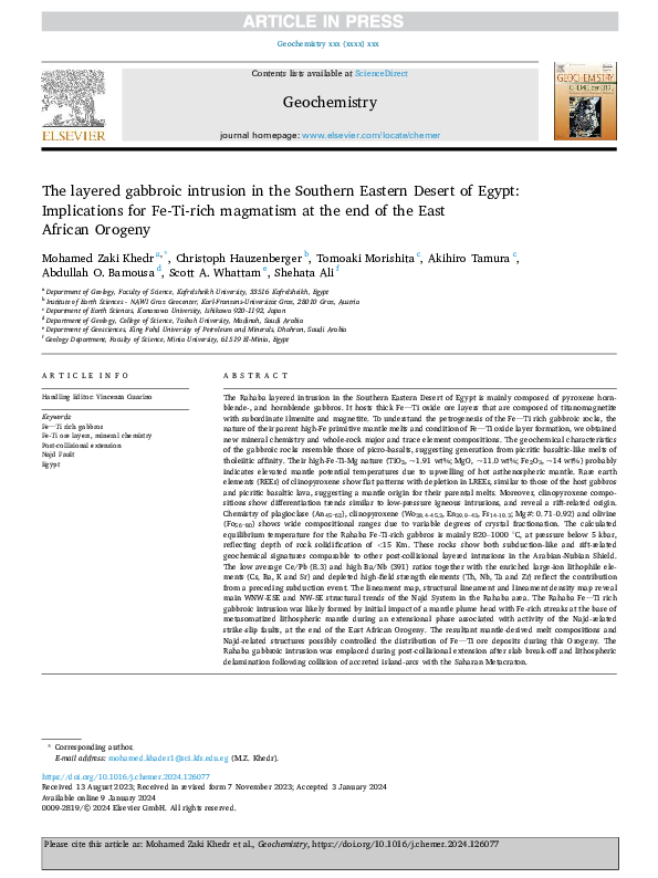 (PDF) The layered gabbroic intrusion in the Southern Eastern Desert of ...