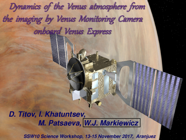 (PDF) Dynamics of the Venus atmosphere from the imaging by Venus ...