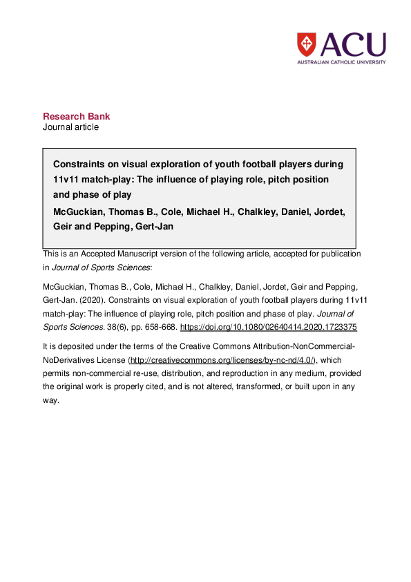 (PDF) Constraints on visual exploration of youth football players ...