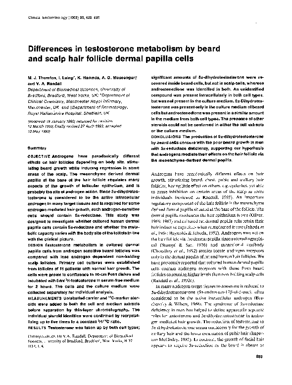 (PDF) Differences in testosterone metabolism by beard and scalp hair ...