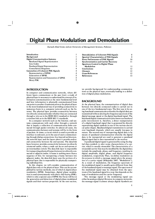 (PDF) Digital Phase Modulation and Demodulation
