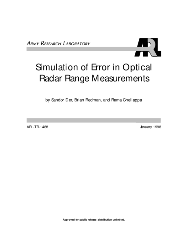 (PDF) Simulation of error in optical radar range measurements
