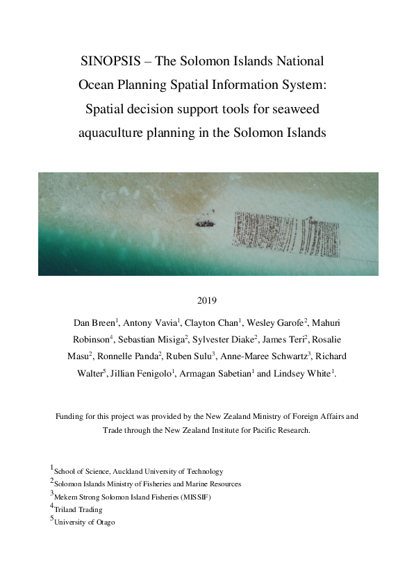 (PDF) SINOPSIS – the Solomon Islands National Ocean Planning Spatial ...
