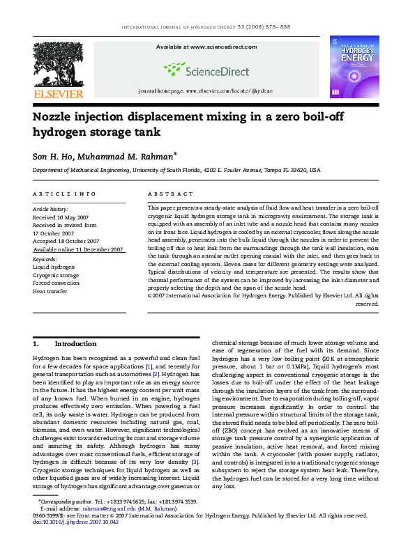 (PDF) Nozzle injection displacement mixing in a zero boil-off hydrogen ...
