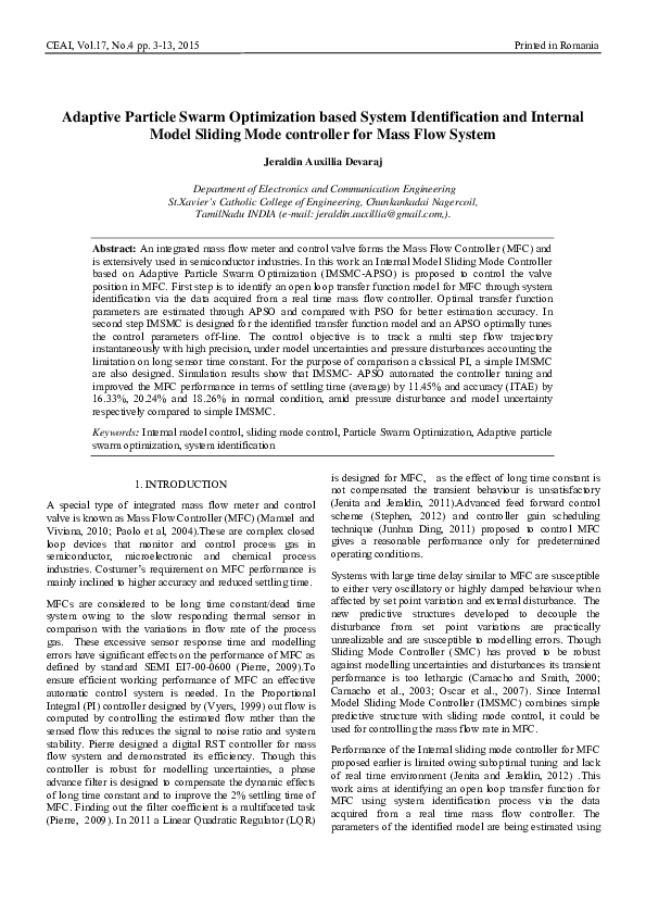 (PDF) Adaptive Particle Swarm Optimization based System Identification and Internal Model ...