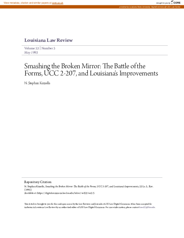 Pdf Smashing The Broken Mirror The Battle Of The Forms Ucc 2 207