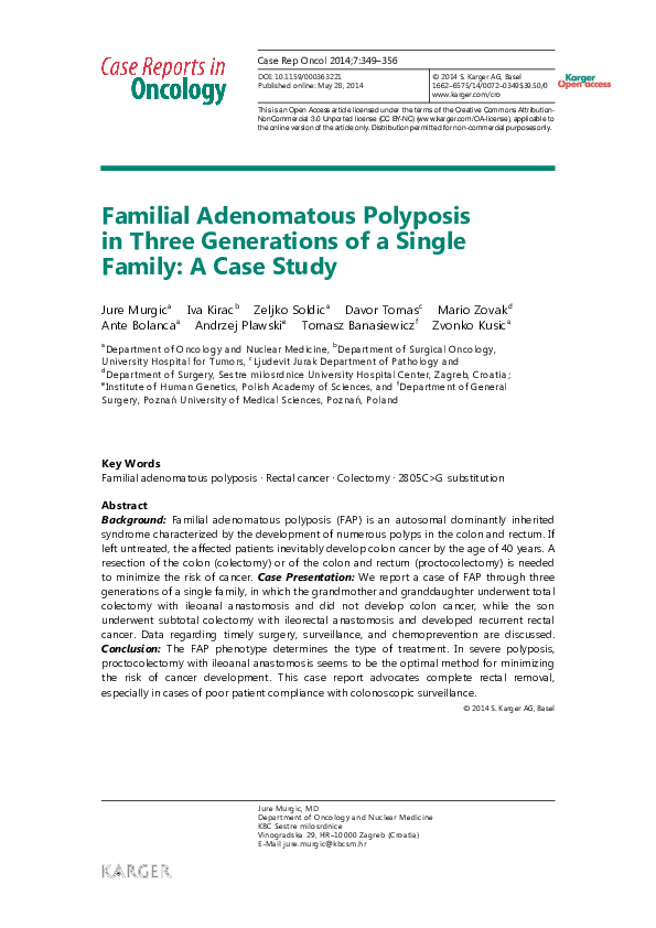 (PDF) Familial Adenomatous Polyposis in Three Generations of a Single ...