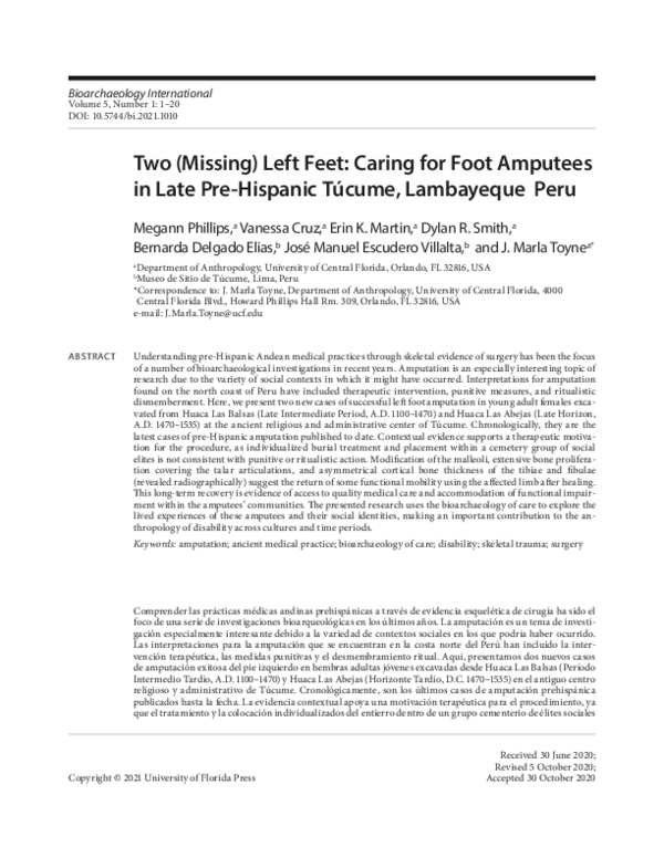 (PDF) Two (Missing) Left Feet