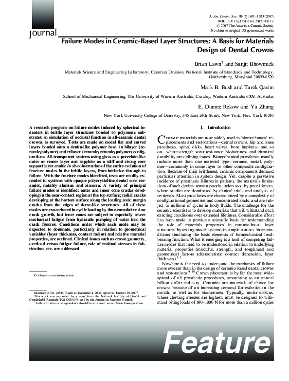 (PDF) Failure Modes in Ceramic-Based Layer Structures: A Basis for ...