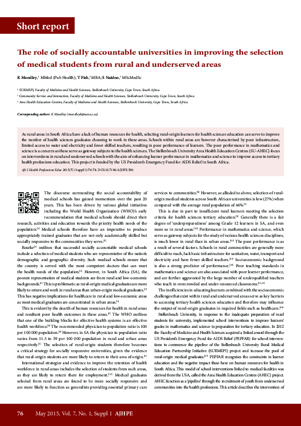 (PDF) The role of socially accountable universities in improving the ...