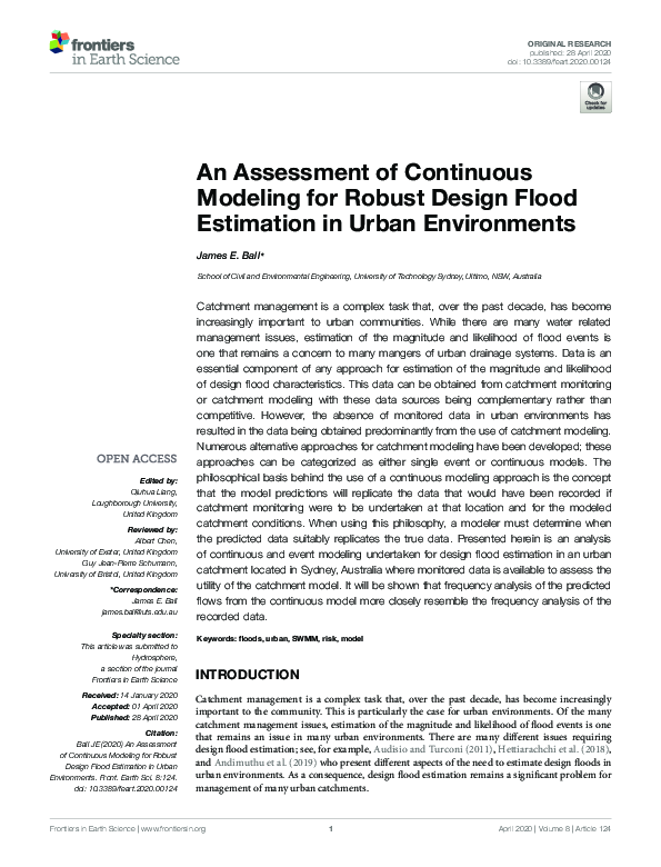 (PDF) An Assessment of Continuous Modeling for Robust Design Flood ...