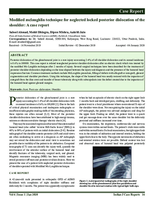 (PDF) Modified McLaughlin Technique for Neglected Locked Posterior ...