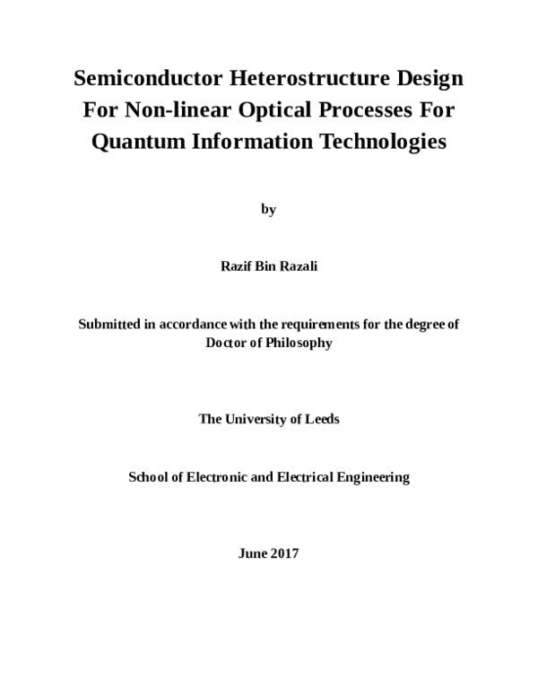 (PDF) Semiconductor heterostructure design for non-linear optical ...