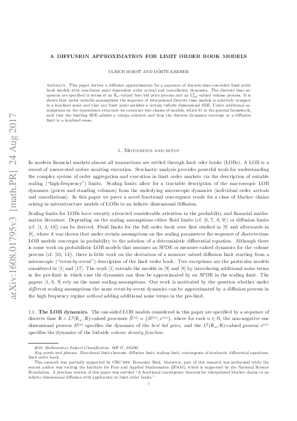 (PDF) A functional convergence theorem for interpolated Markov chains to an infinite dimensional ...