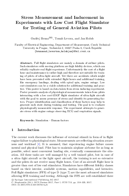 Stress Measurement and Inducement in Experiments with Low Cost Flight ...