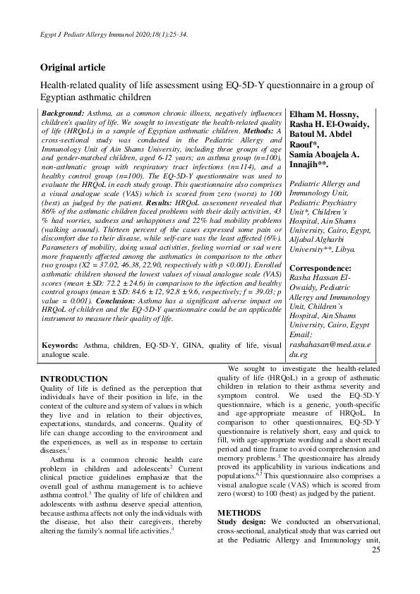 (PDF) Health-related quality of life assessment using St. George′s respiratory questionnaire in ...