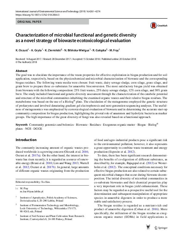 (PDF) Microbial characterization during composting of biowaste