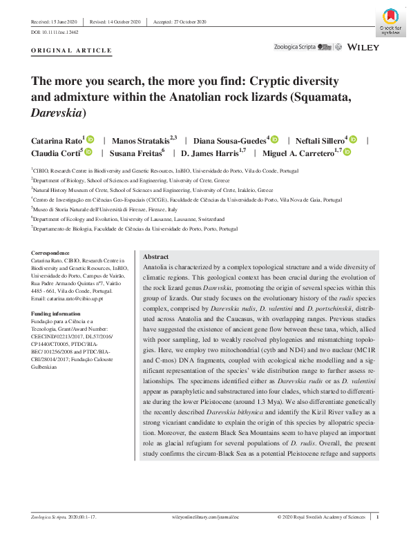 (PDF) The more you search, the more you find: Cryptic diversity and ...