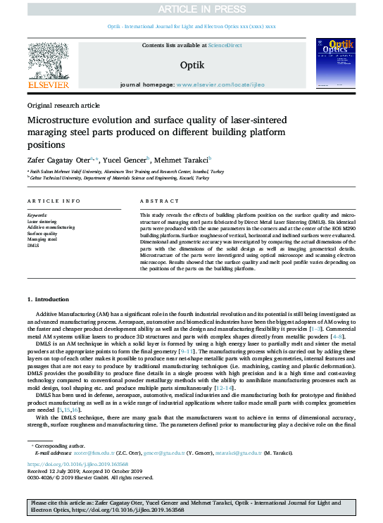 (PDF) Microstructure evolution and surface quality of laser-sintered ...