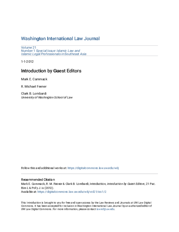 (PDF) Introduction by Guest Editors | Michael FEENER - Academia.edu