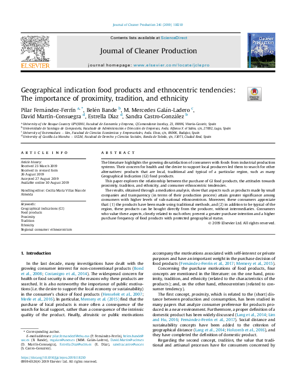 (PDF) Geographical indication food products and ethnocentric tendencies ...