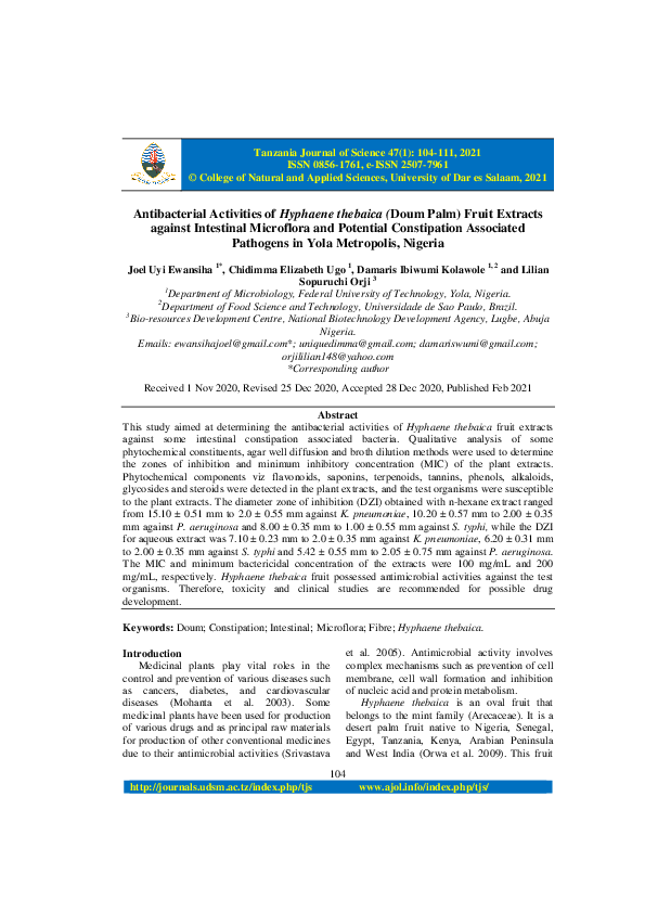 (PDF) Antibacterial Activities of Hyphaene thebaica (Doum Palm) Fruit ...