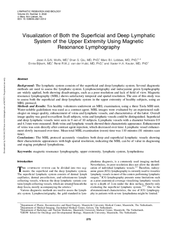 (PDF) Visualization of Both the Superficial and Deep Lymphatic System ...