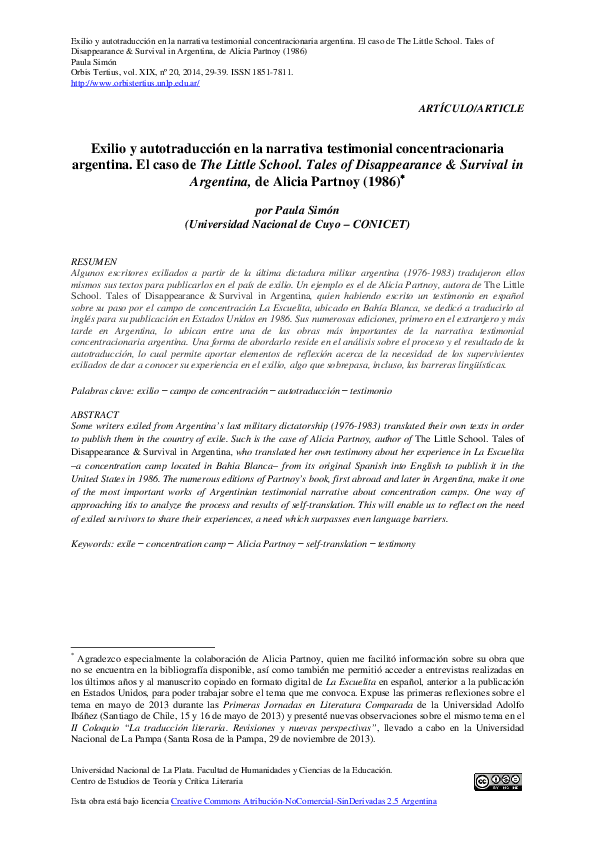 (PDF) Exilio y autotraducción en la narrativa testimonial ...