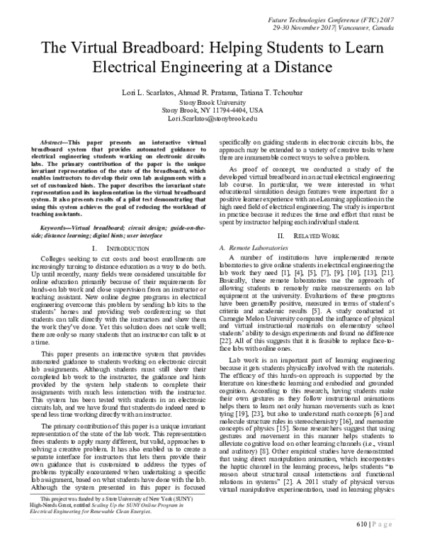 (PDF) The Virtual Breadboard: Helping Students to Learn Electrical ...