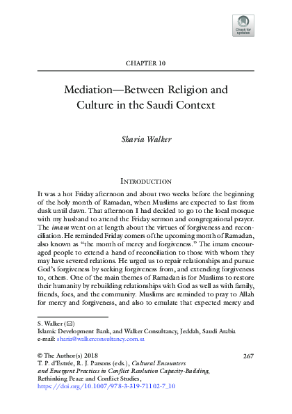 (PDF) Mediation—Between Religion and Culture in the Saudi Context