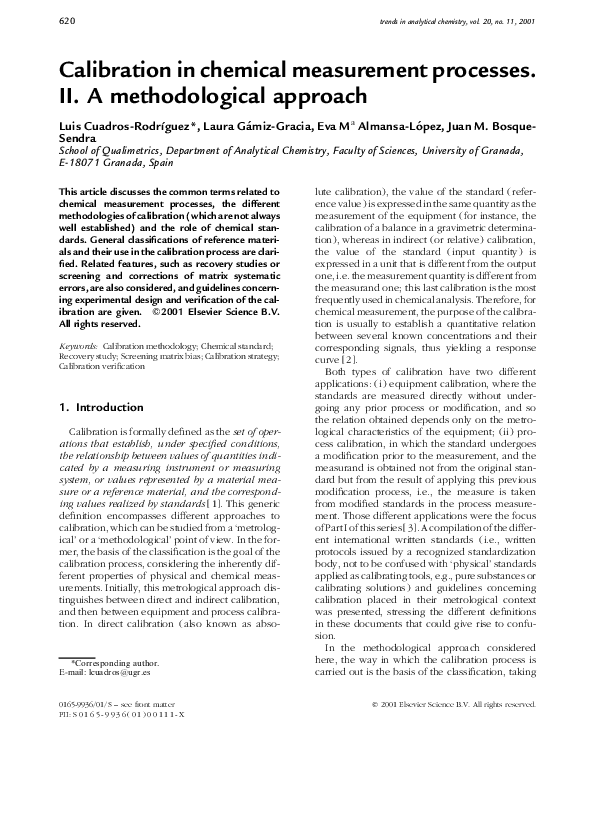 (PDF) Calibration in chemical measurement processes. II. A ...