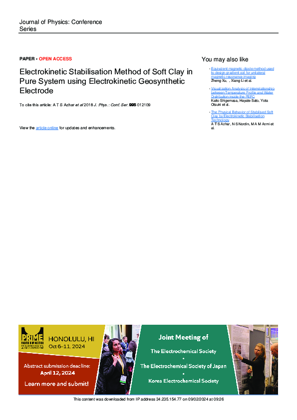 (PDF) Electrokinetic Stabilisation Method of Soft Clay in Pure System ...