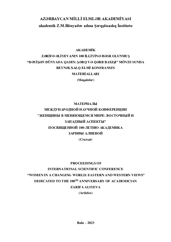 (PDF) SƏLƏF VƏ XƏLƏFLƏRİ KONTEKSTİNDƏ HÜRUFİ ŞEYX QADINLAR
