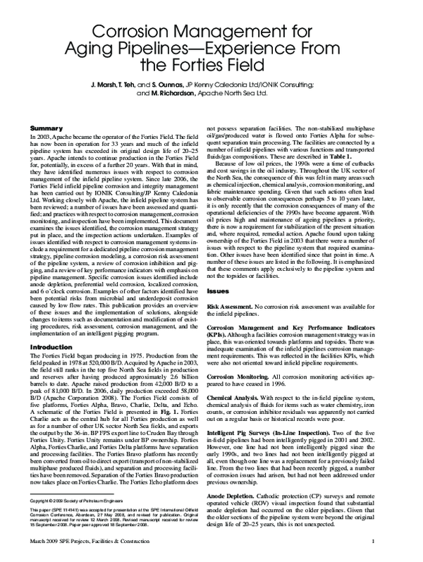 (PDF) Corrosion Management Strategies for Aging Pipelines