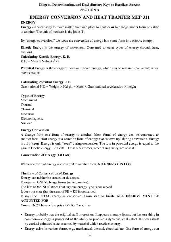 (PDF) Energy Conversion and Heat Transfer MEP 311