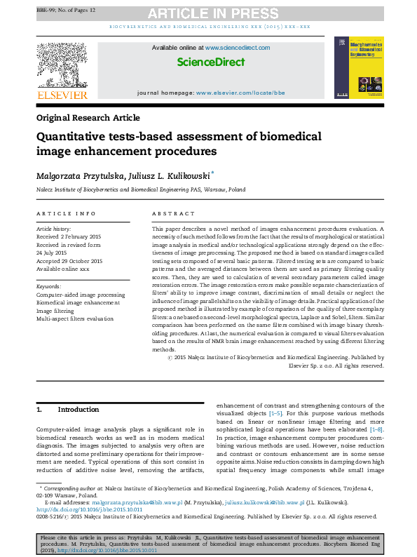 (PDF) Quantitative tests-based assessment of biomedical image ...
