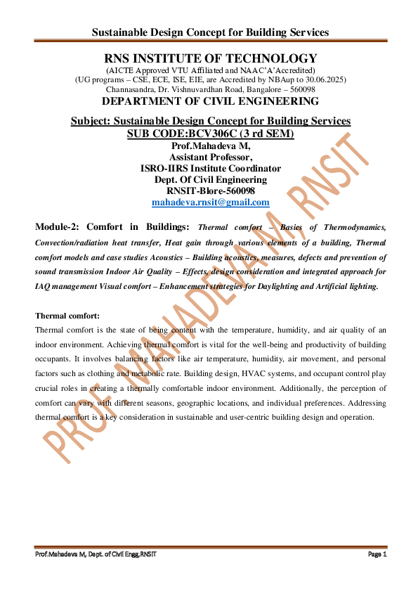 (PDF) Sustainable Design Concept for Building Services: Module-2 ...