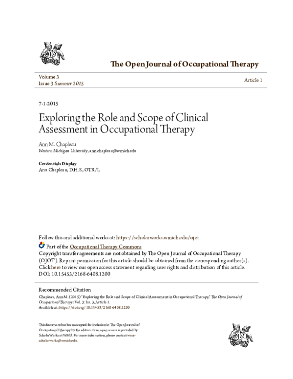 (PDF) Exploring the Role and Scope of Clinical Assessment in ...
