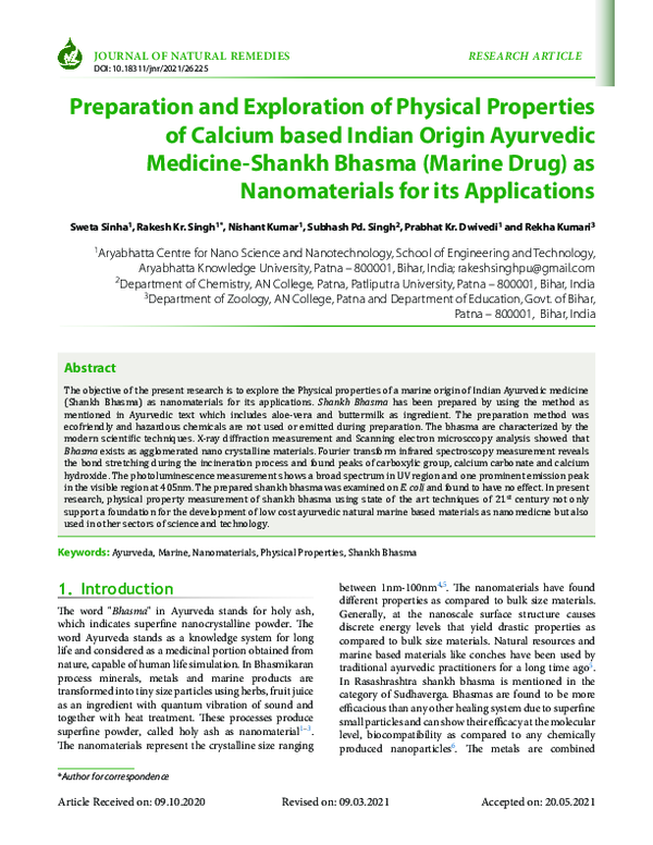 (PDF) Preparation and Exploration of Physical Properties of Calcium ...