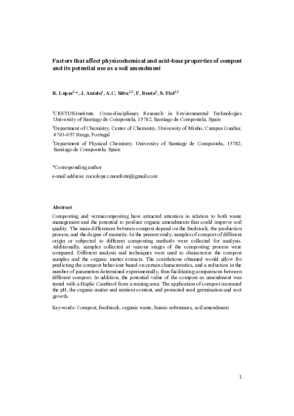 (PDF) Factors that affect physicochemical and acid-base properties of compost and vermicompost ...