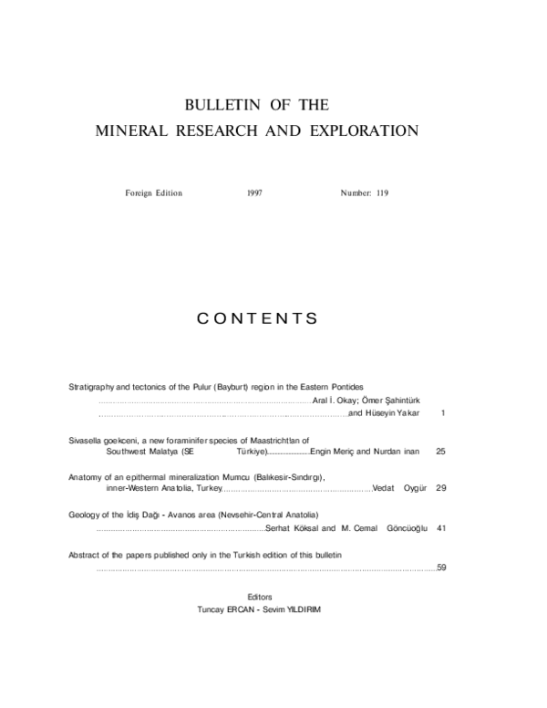 (PDF) Stratigraphy and Tectonics of the Pulur (Bayburt) Region in the ...
