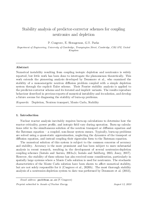 (PDF) Stability analysis of predictor-corrector schemes for coupling ...